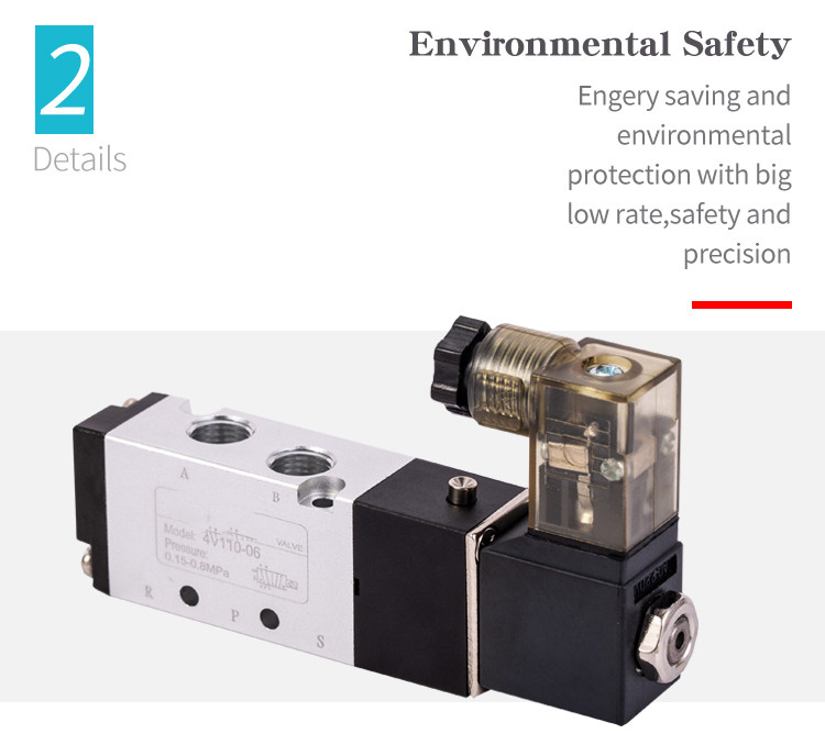 4V Series Airtac Type Pneumatic 5-2 Port Control Solenoid Valve