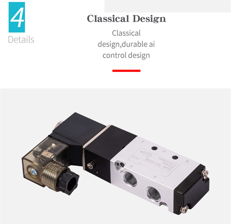 4V Series Airtac Type Pneumatic 5-2 Port Control Solenoid Valve